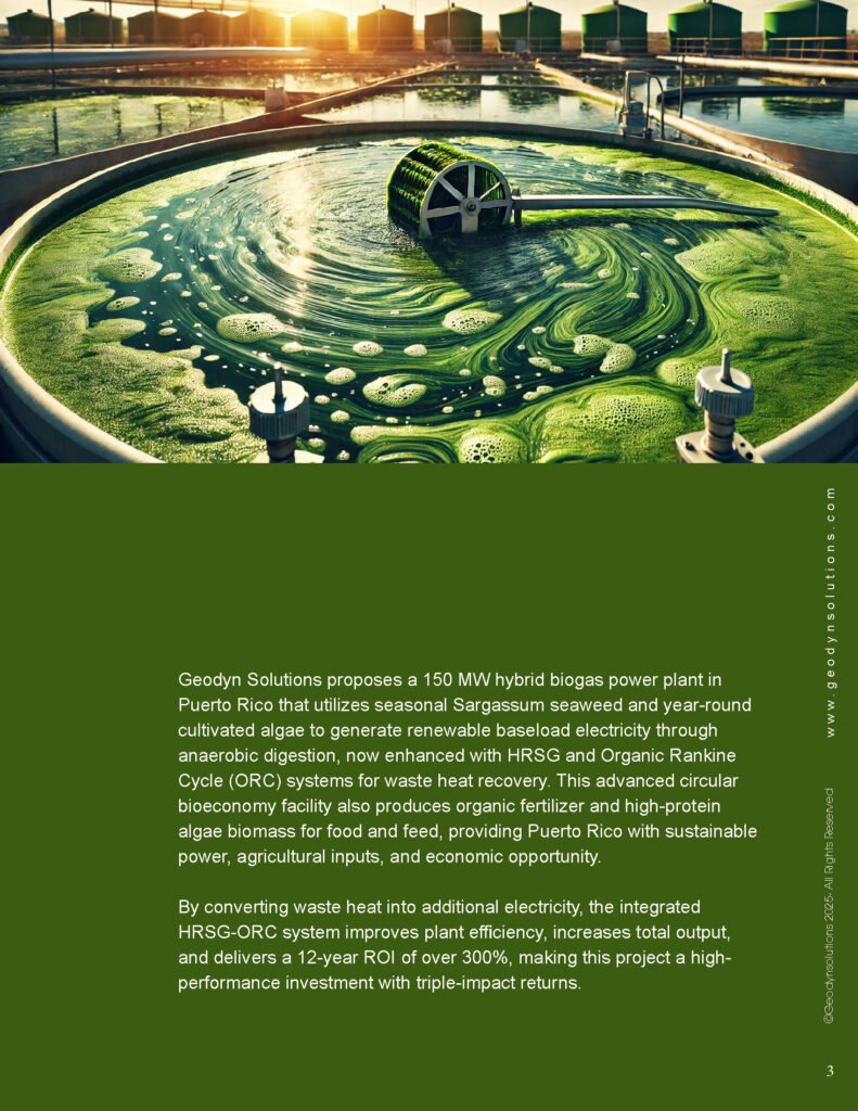 Proposal: Geodyn Solutions 150 MW Hybrid Sargassum-Algae Biogas Power ...